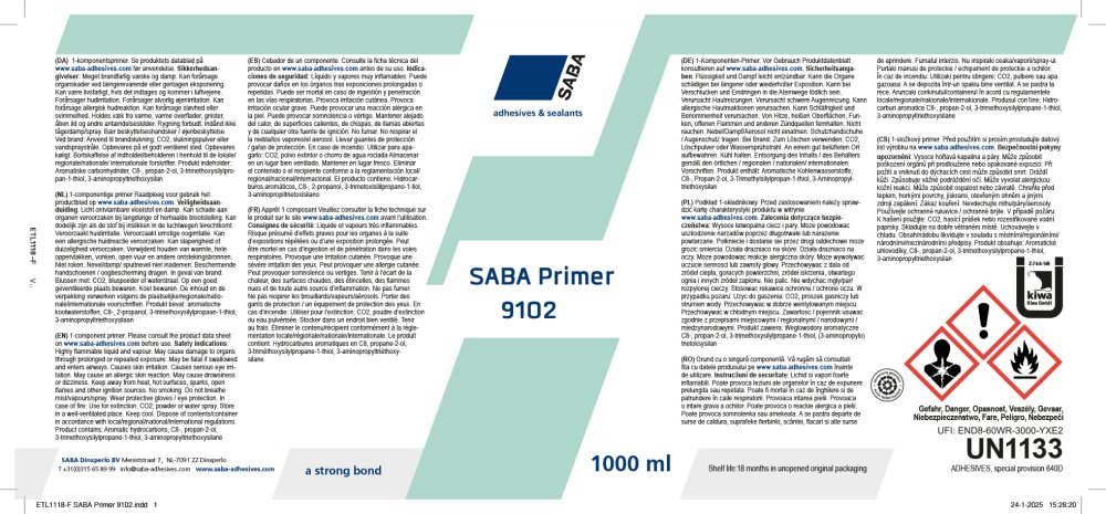 Saba Fugen Dichtstoff Haftanstrich Primer 9102 1000ml Dose